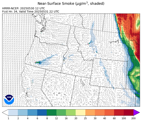 Smoke Forecast for Friday, May 30, 2025 1:00 PM | Montana DEQ