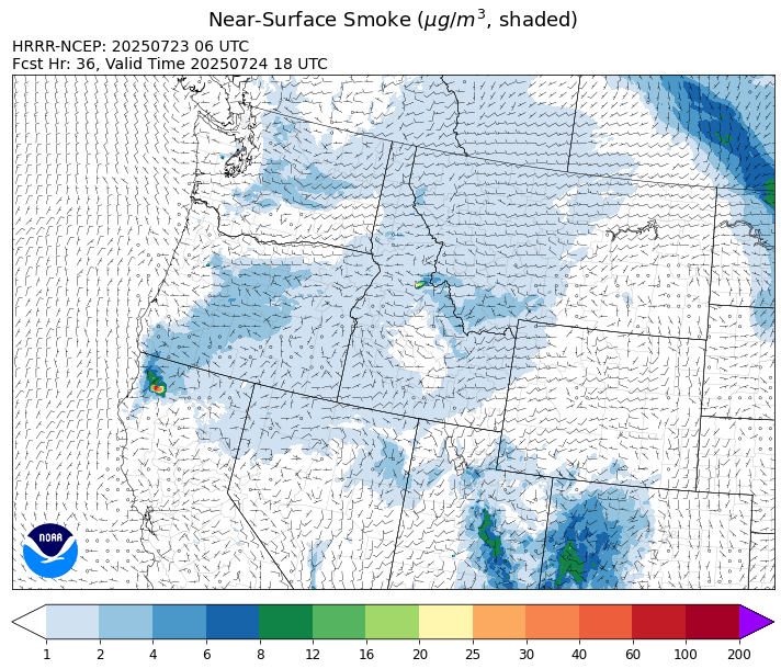 Smoke Forecast for Wednesday, July 23, 2025 9:00 AM | Montana DEQ