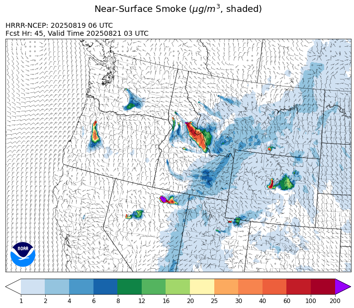 Smoke Forecast for Tuesday, August 19, 2025 9:30 AM | Montana DEQ